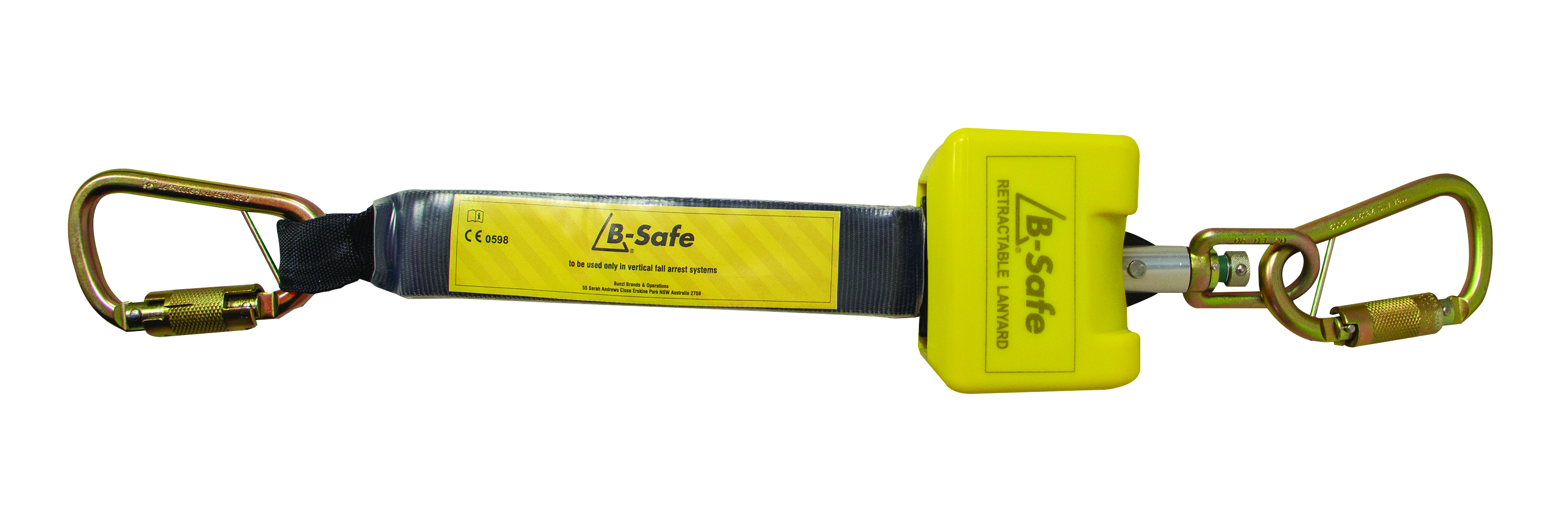 Retractable Lanyard SRL B-Safe100KG 2.5M Twist Lock Karabiners ...